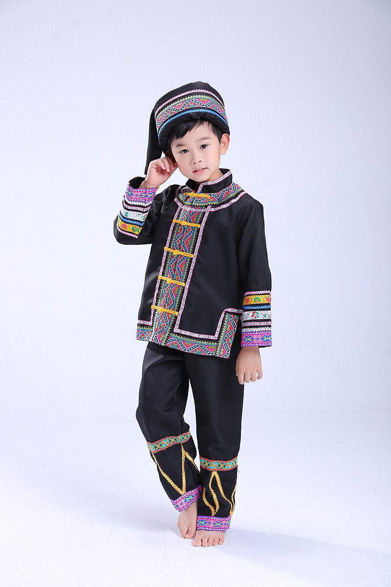 Boy Miao Costumes Chinese Folk Dance Clothing Hmon... – Grandado