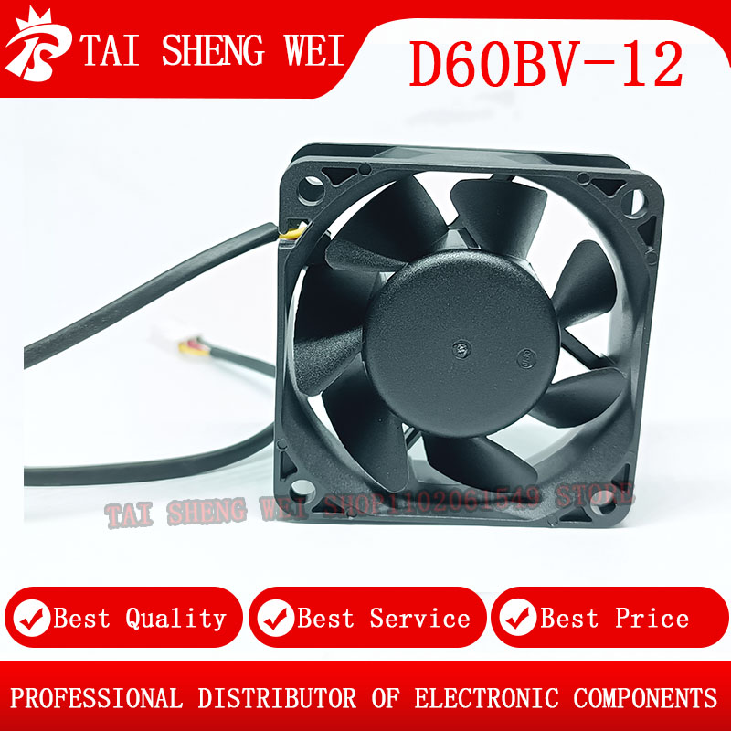 D60BV-12 Fan 6025 12V 0.50A 6CM Large Air Volume S... – Grandado