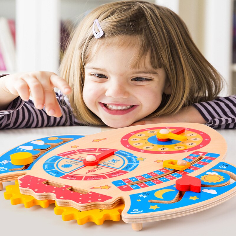 Children Rocket Calendar Weather Clock Educational... – Vicedeal