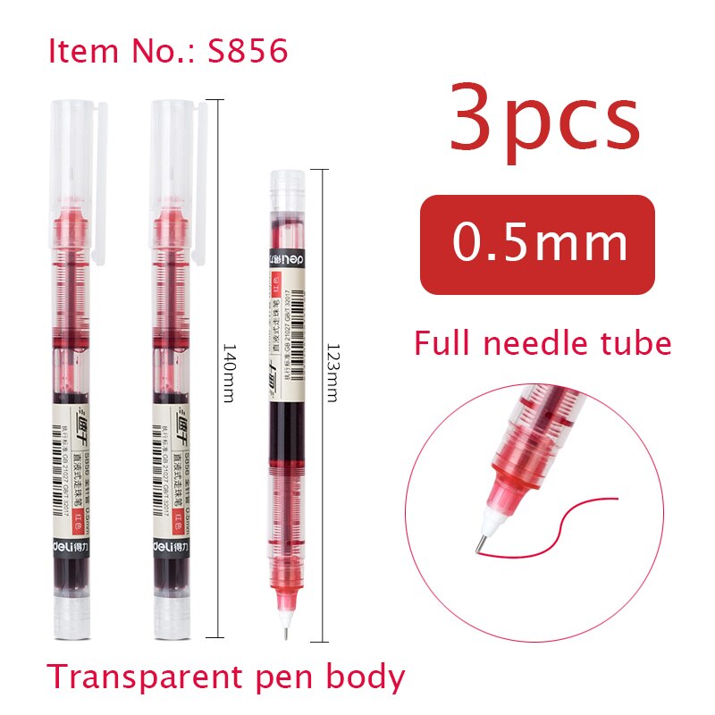 Deli Straight liquid Roller pen Quick dry High cap... – Grandado