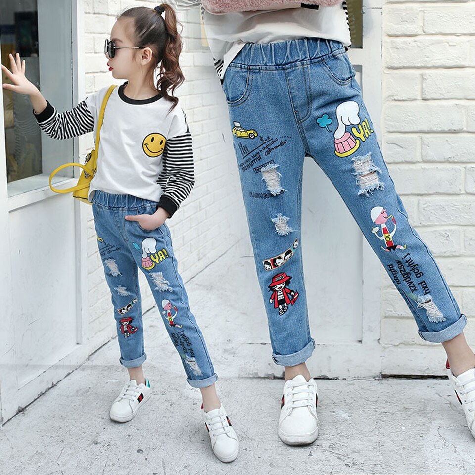 2-14Y Teenage Children Girls Jeans Warmed Elastic ... – Grandado