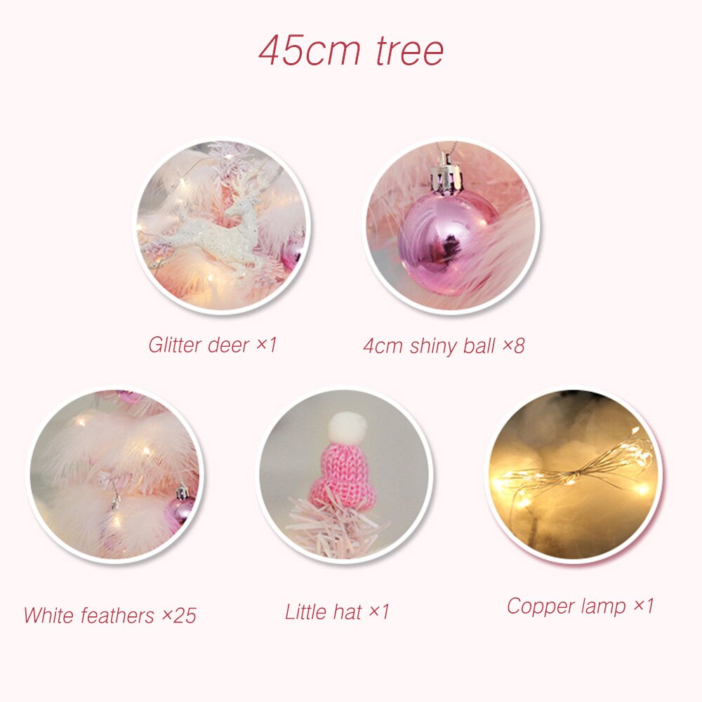 45/60cm Mini Pink Christmas Tree Beautiful Christm... – Grandado