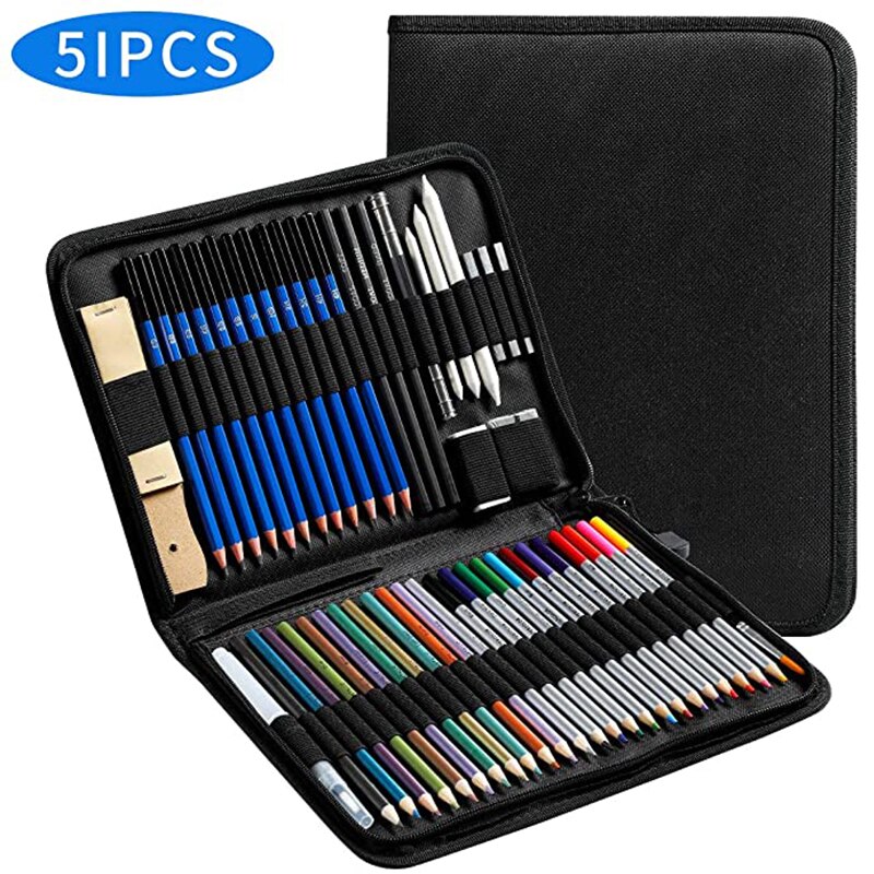 51 unids/set dibujo lápices de dibujo Kit incluye ... – Grandado