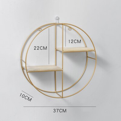 Wooden Gold Storage Racks Hanging Decor Storage Bo... – Grandado