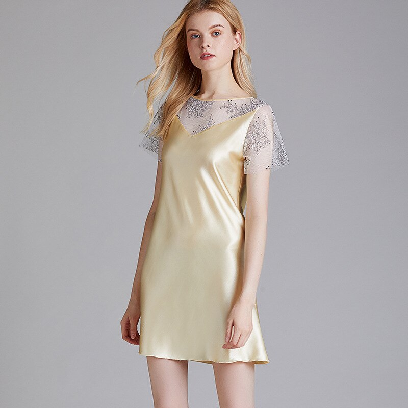 Summer Silk Mesh Embroidery Stitching Thin Short-s... – Grandado