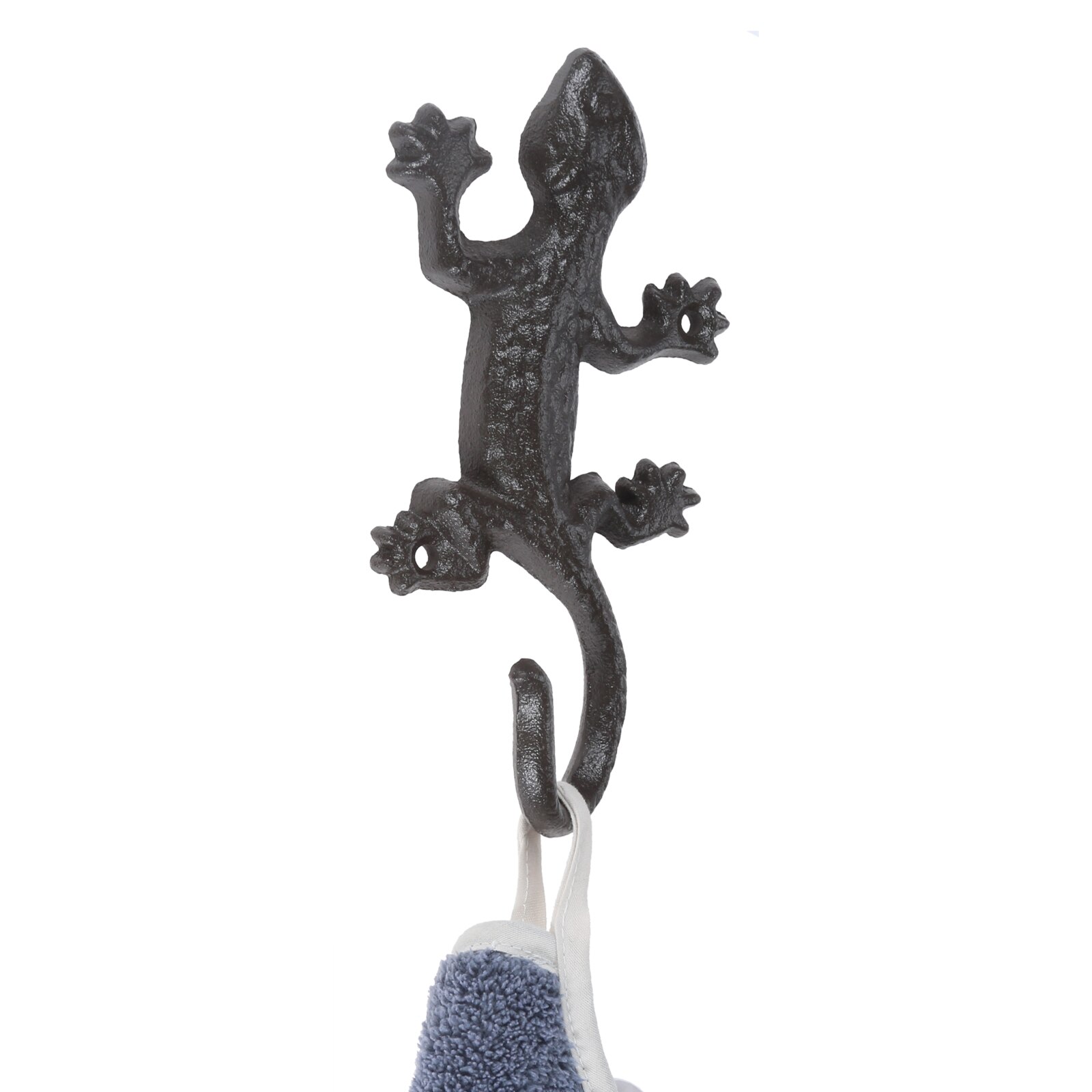 Cast Iron Gecko Wall Hook Rustic Wall Hanger Lizar... – Vicedeal