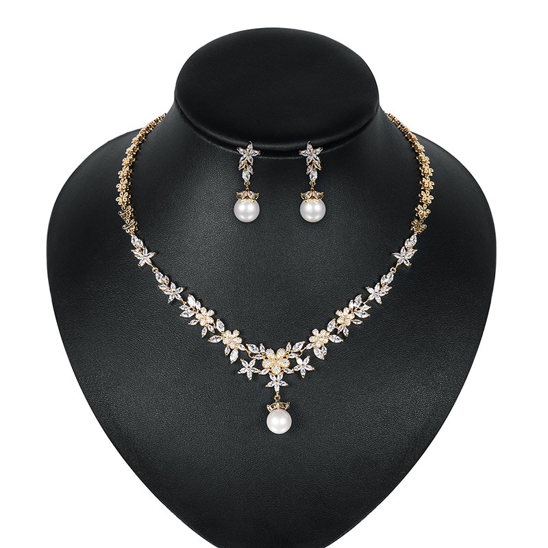 WEIMANJINGDIAN Cubic Zirconia Flower and Shell Pea... – Grandado