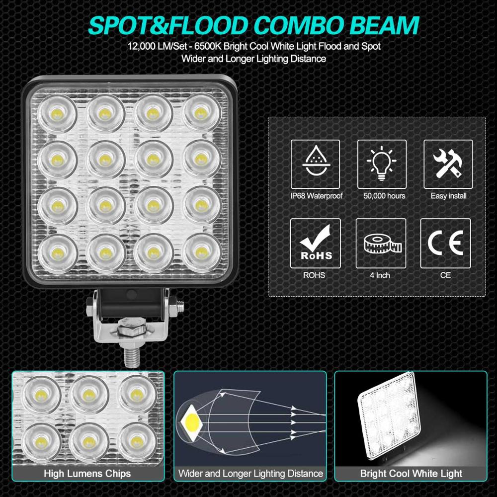 Tripcraft 1-15 stk led arbeidslys 4 " 4 tommer 48w... – Grandado