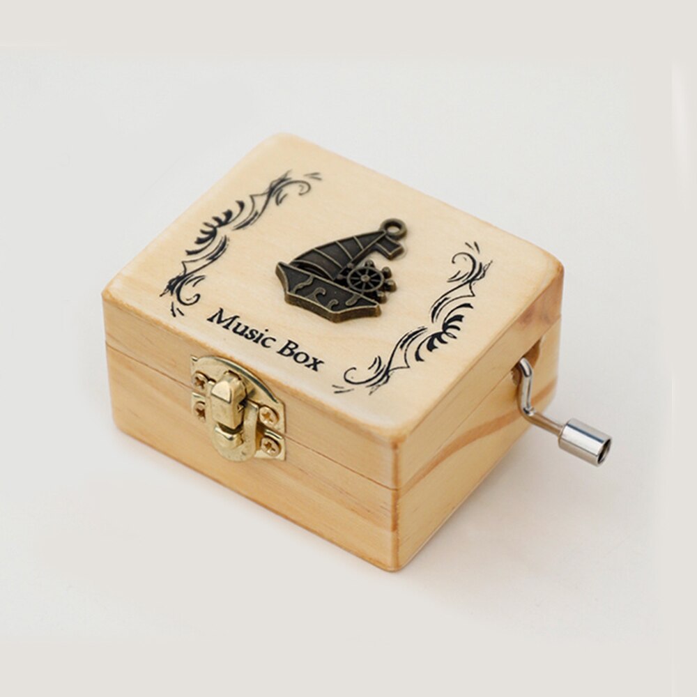 Wooden Hand Music Box Music Box Music Box Sky City... – Grandado