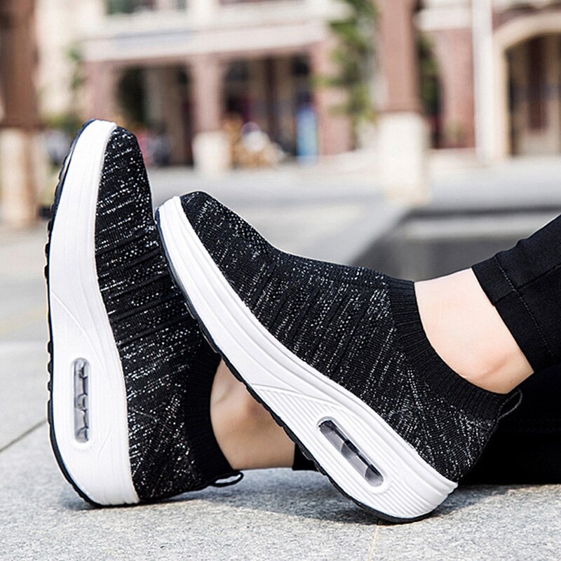 Kvinder vulkaniserede sko sneakers platform wedges... – Grandado