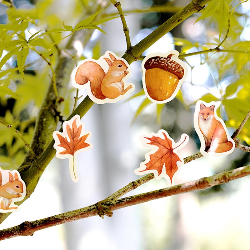 46 Pcs/Pack Autumn forest animals Decoration Adhes... – Vicedeal