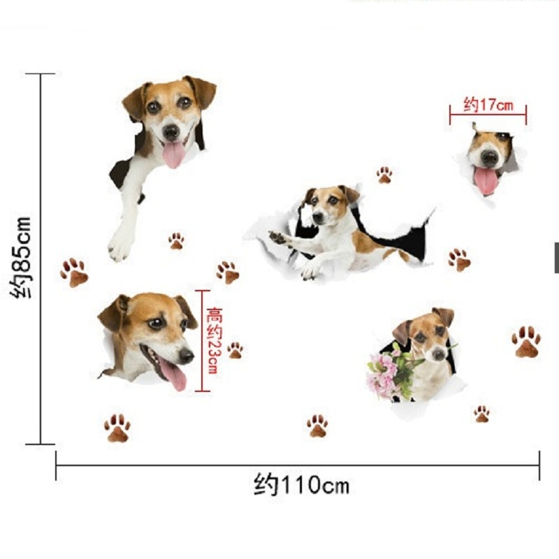 wawa dog Paw print animal wall stickers for kids r... – Grandado