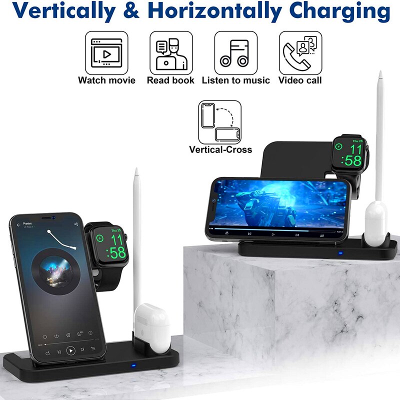 4 in 1 Fast Wireless Charger Docking Station For i... – Grandado