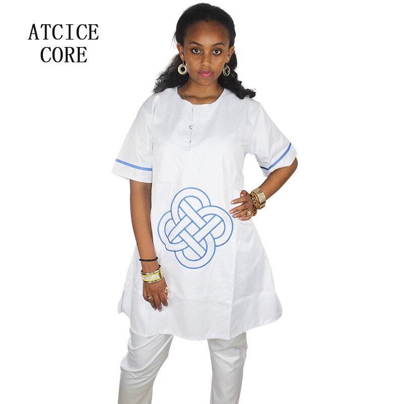 Afrikaanse bazin borduurjurken top met broek afrik... – Vicedeal