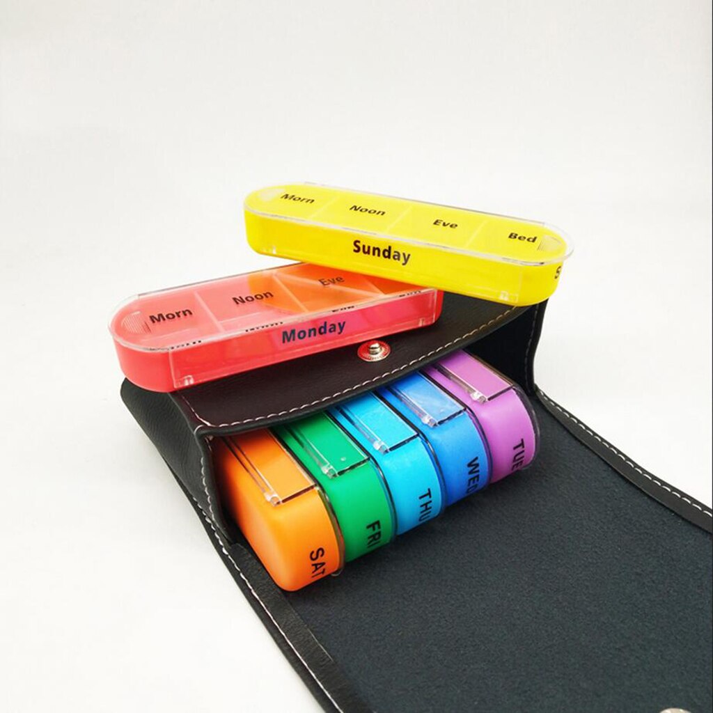 Pill Box Case Wallet 7 Day Pill Organizer Dispense... – Grandado