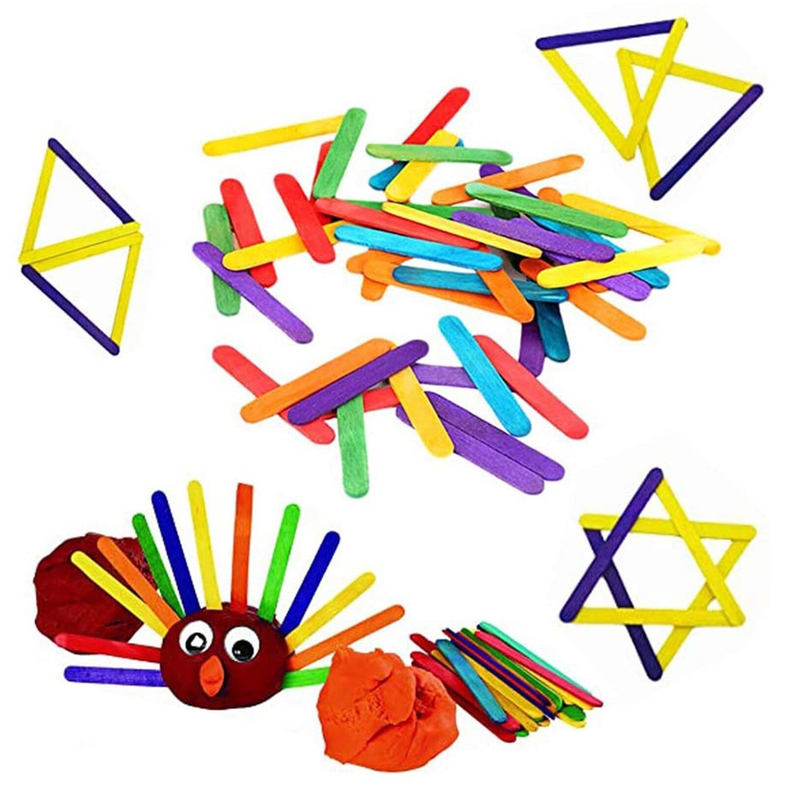 Colorful Popsicle Sticks For crafts Large Color Cr... – Vicedeal