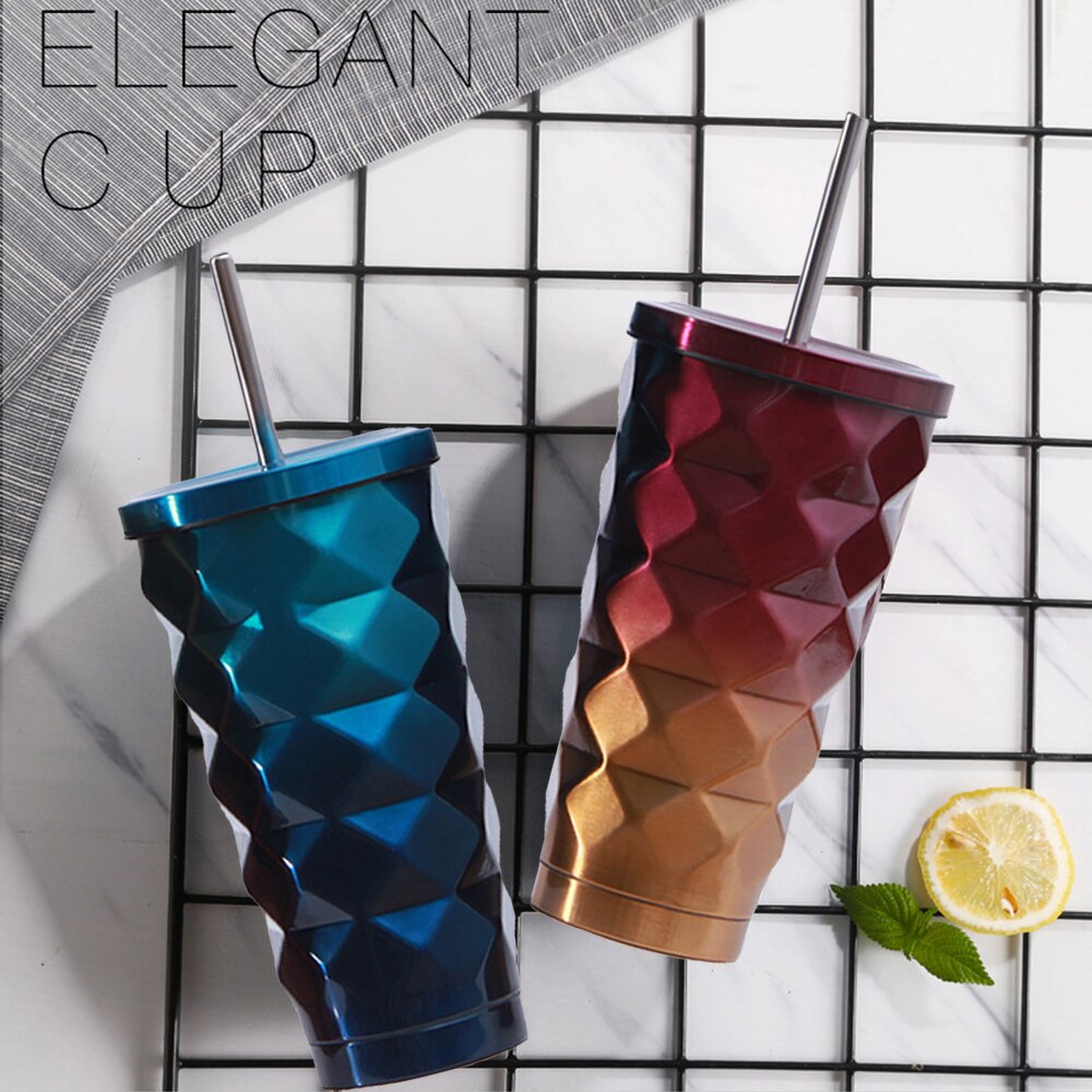 Diamond Gradient Water Cup 500ml 304 Stainless Ste... – Vicedeal