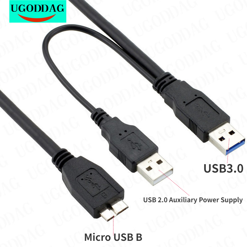 Usb 3.0- hane till micro-usb 3 y- kabel med extra ... – Vicedeal