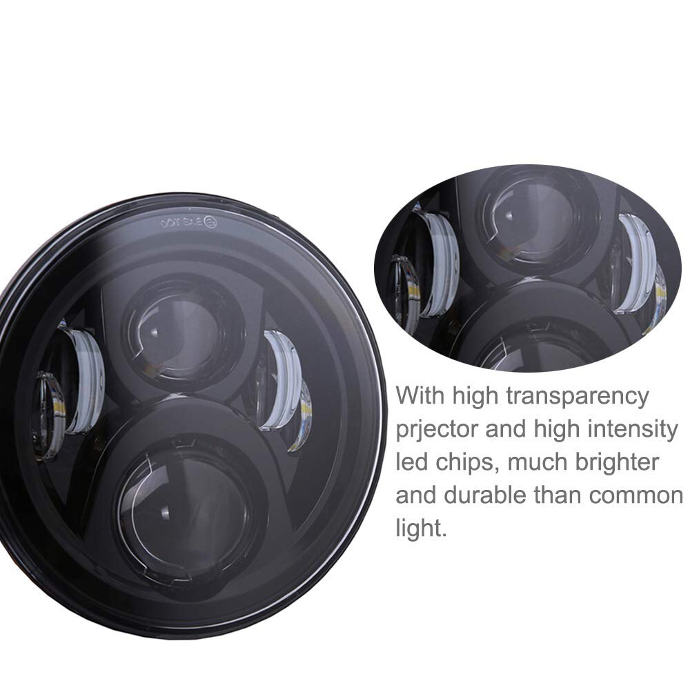 Zwart 7 Inch 75W Ronde Led Projector Koplamp Water... – Vicedeal