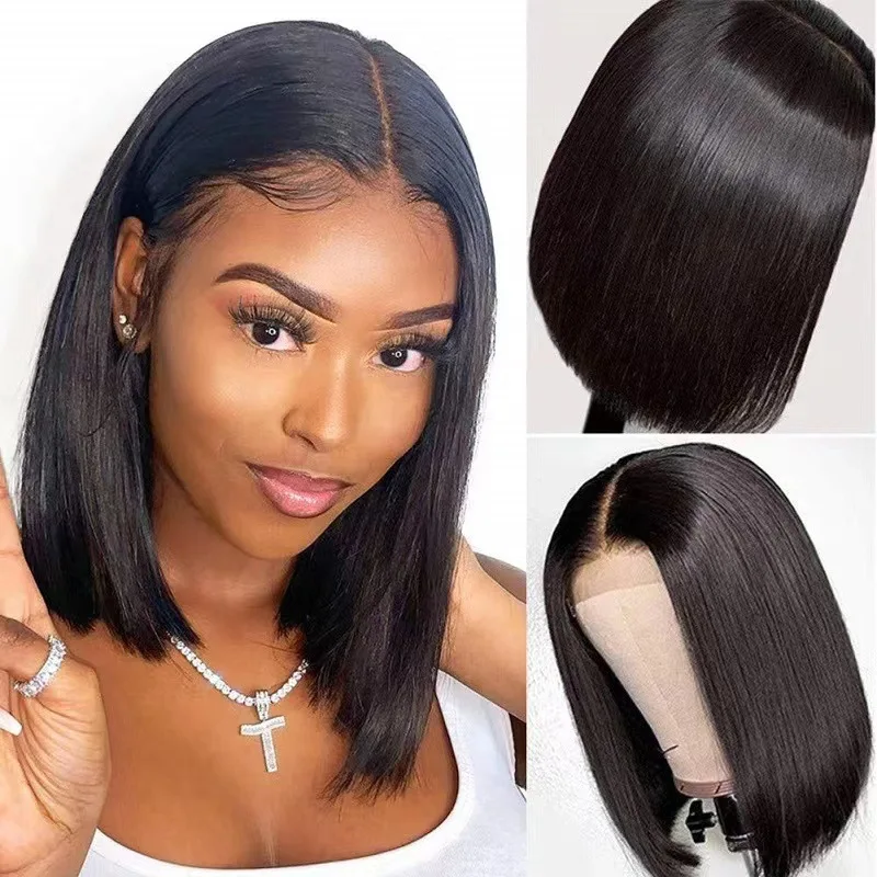Women's Black Cropped Short Straight Hair Wig Midd... – Vicedeal