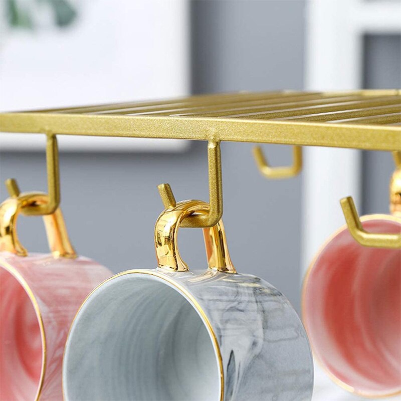 6 Hooks Metal Coffee Mug Cup Holder Rack Coffee Cu... – Vicedeal