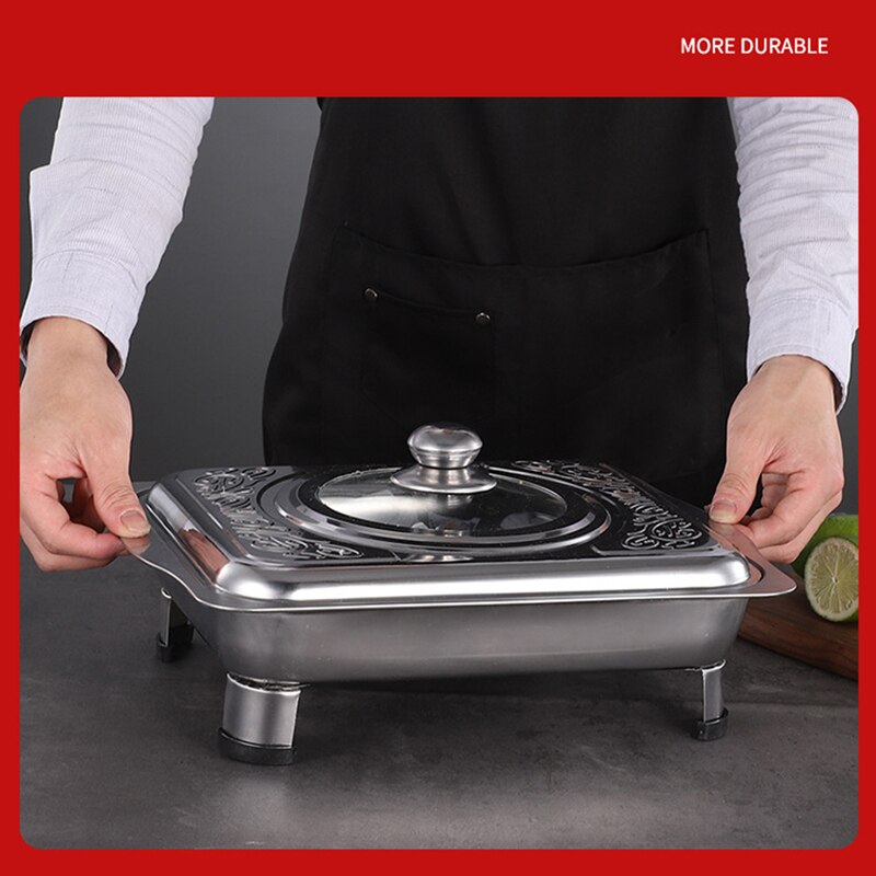 Stainless Steel Chafing Dishes Pan Rectangular Wit... – Grandado