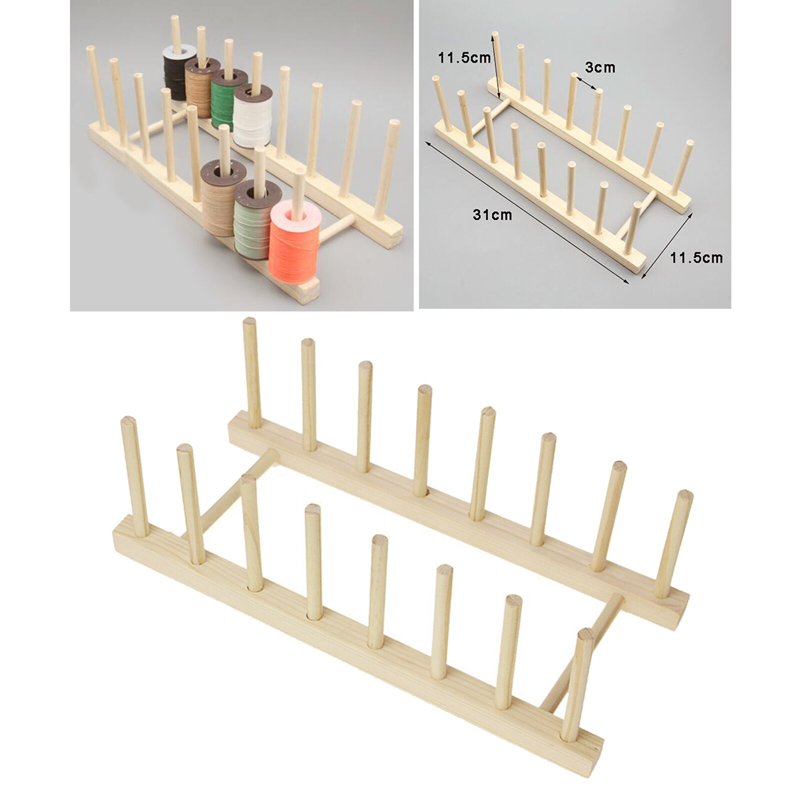 Wood Thread Stand Rack Holds Organizer Free Standi... – Grandado