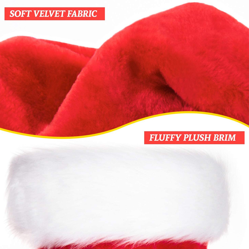 Christmas Santa Claus Hat Plush Thicken Adults Chr... – Grandado