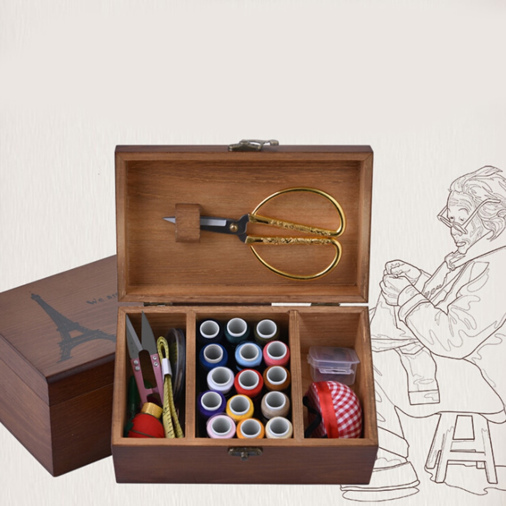 Houten Mand Diy Naaien Doos Set Met Naaien Tool Ki... – Vicedeal