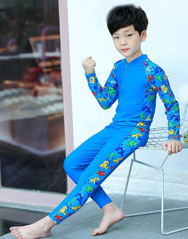 One Piece Swimsuit Boy Long Sleeve Bathing Suits F... – Grandado