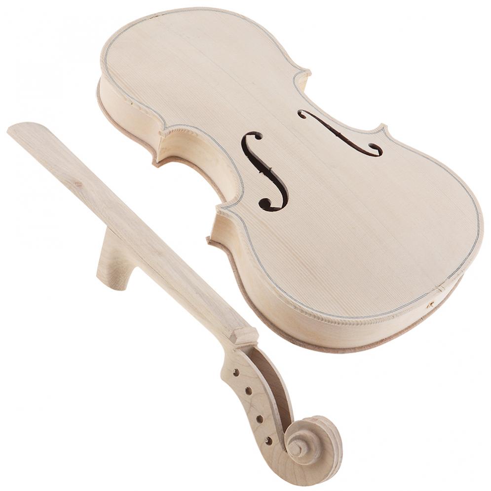 4/4 -storlek fiol diy kit naturlig solid lönn full... – Vicedeal