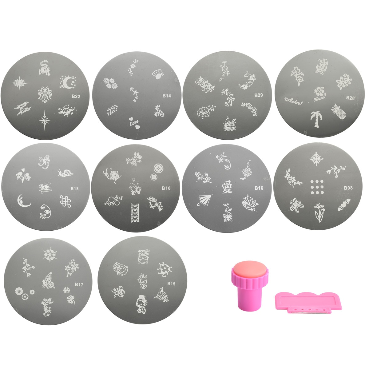 10pcs Nail Stamp DIY Stencil Polish Nail Stamping ... – Vicedeal