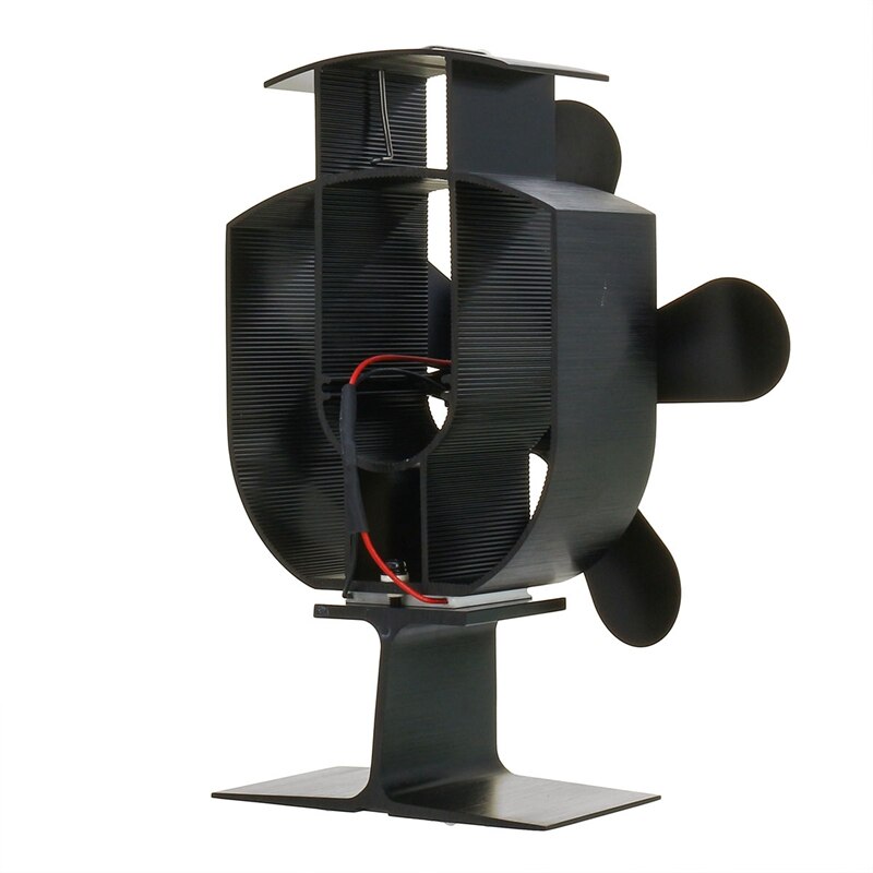 Svart 5 blad värmedriven spis fläkt ved vedbrännar... – Grandado