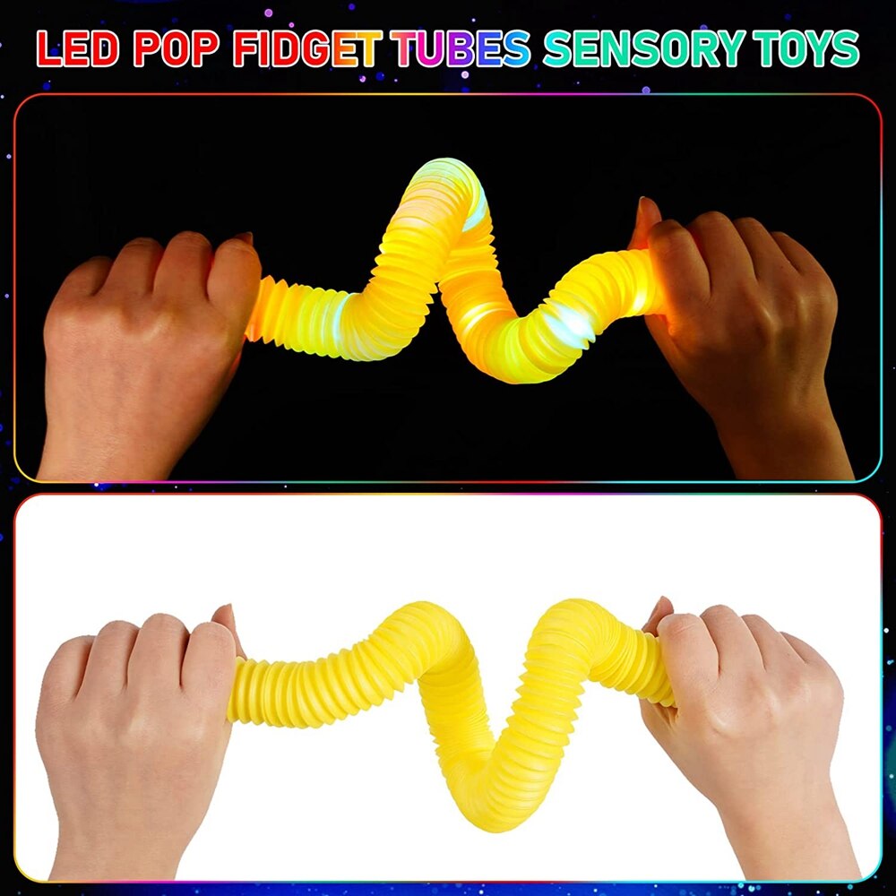LED Light Up Pop Tubes Sensory Fidget Toys Easter ... – Grandado