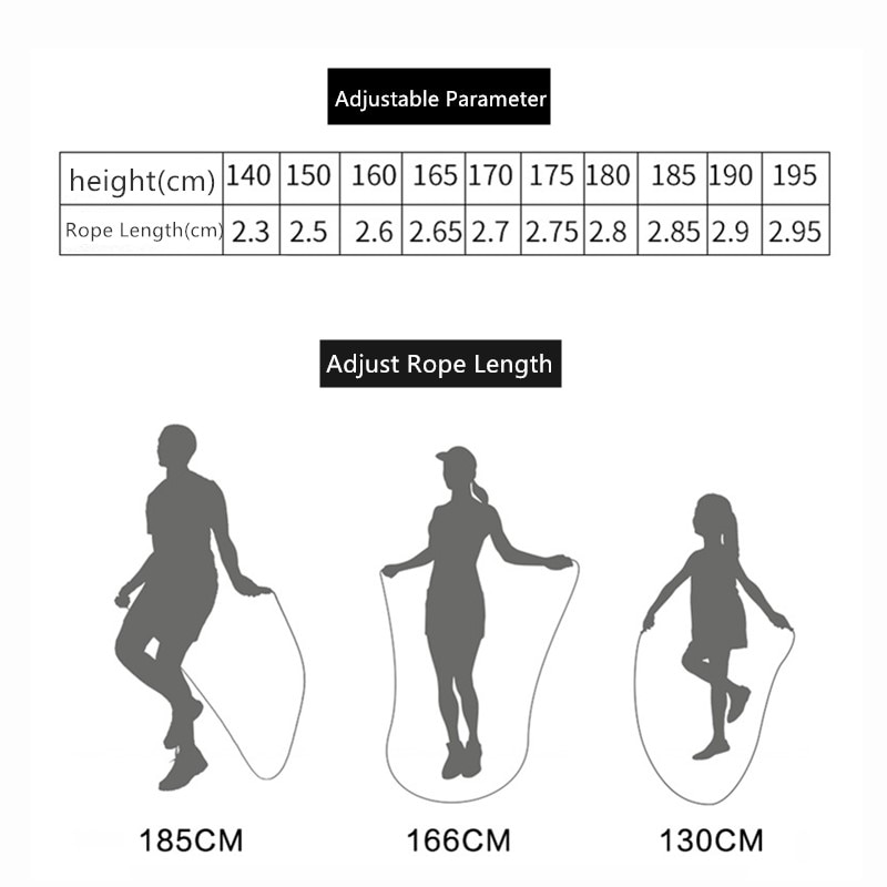 Adjustable Bearing Weighted Skipping Rope Jump Rop... – Grandado