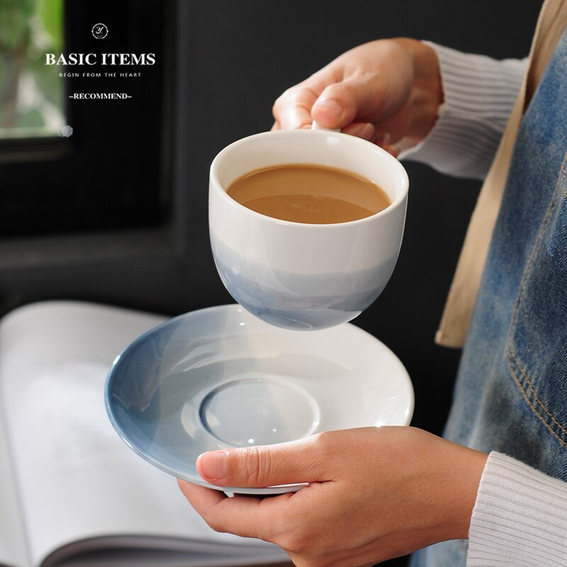 European Coffee Cup Modern Bone China Textured Por... – Vicedeal