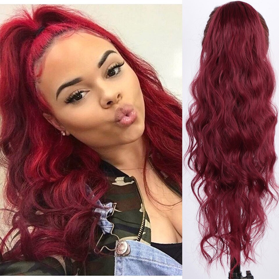 KooKaStyle Synthetic Ponytail Extensions Long Wavy... – Grandado