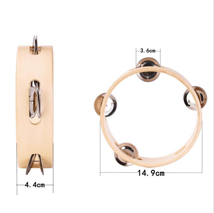 1 Pieces Tambourines Wooden Handheld Tambourines w... – Grandado