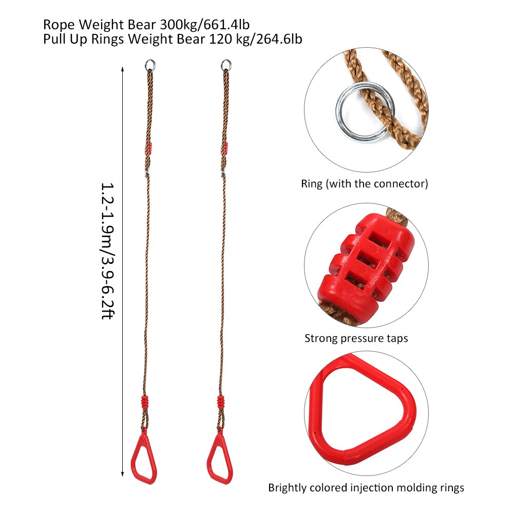 Outdoor Indoor Gym Swing Children Pull Up Rings Sw... – Grandado