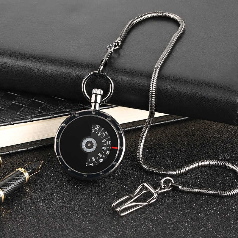 Quartz Pocket Watch Black Numerals Time Read With ... – Grandado