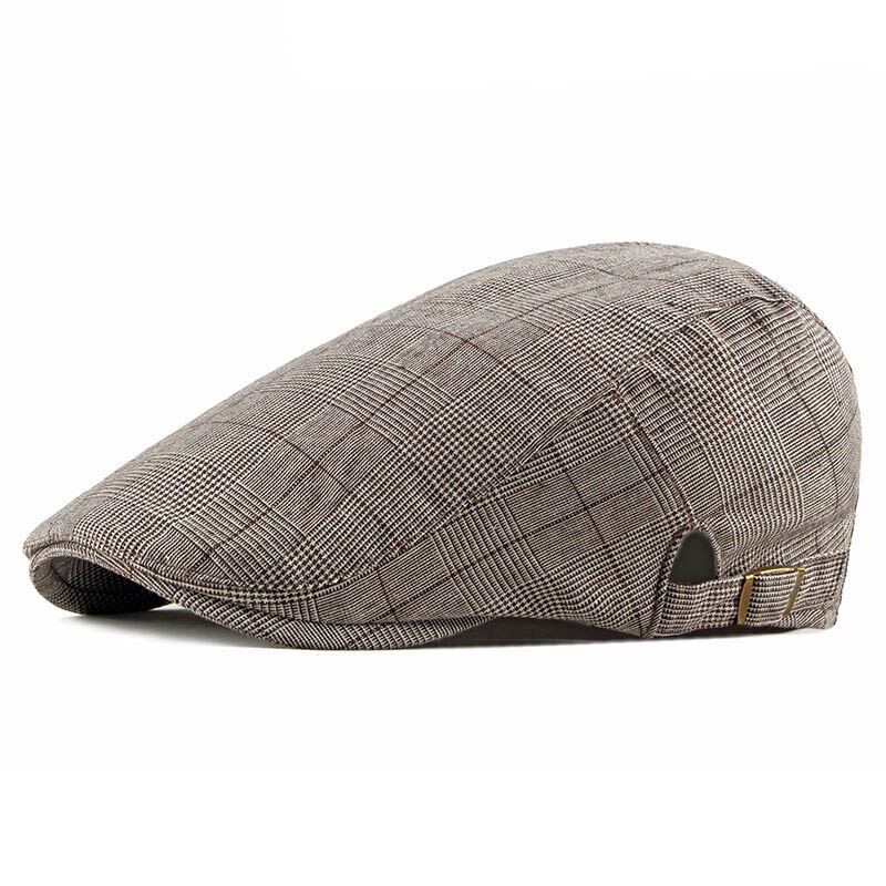 Summer Spring Plaid Newsboy Cap Vintage Classic Me... – Grandado