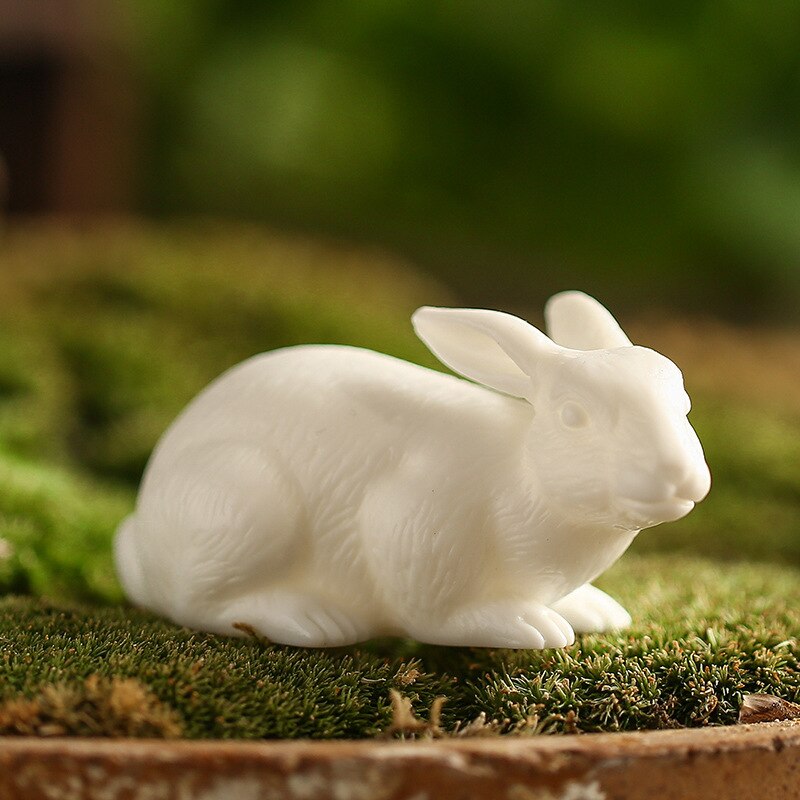 Ceramic Cute Little White Rabbit Desktop Pet Desk ... – Grandado