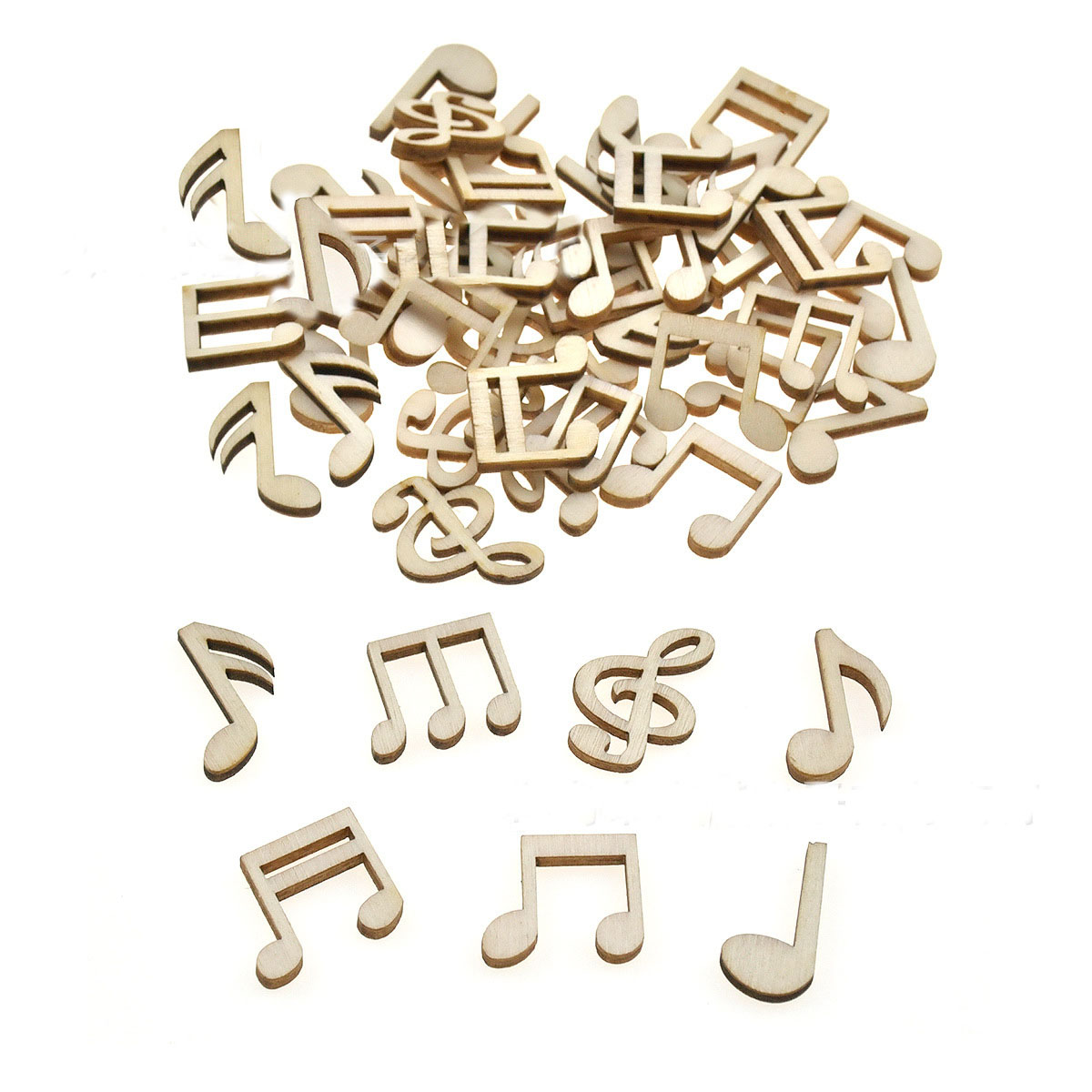 100 Pcs/pack Cute Wooden Music Notes Handcrafts Wo... – Grandado