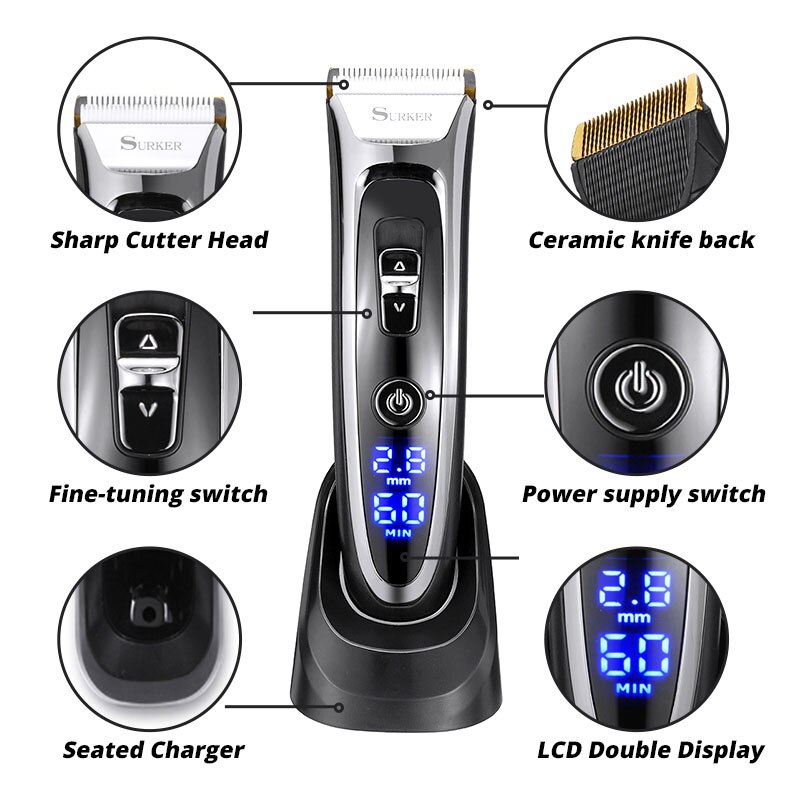Rechargeable Electric Hair Clipper Beard Razors Ha... – Vicedeal