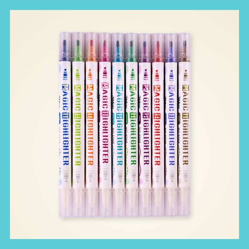 10Colors Double Headed Highlighter Pen Set Japanes... – Vicedeal