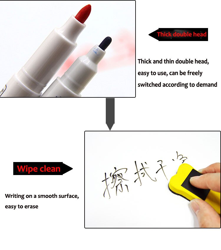 YIBAI 8Colors/set Double head Whiteboard Marker Us... – Grandado