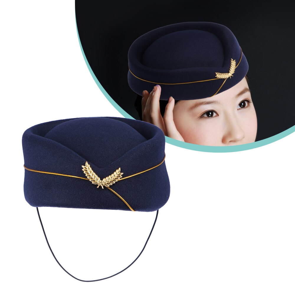 Air Stewardess Hat Woolen Flight Attendant Hat Ste... – Grandado