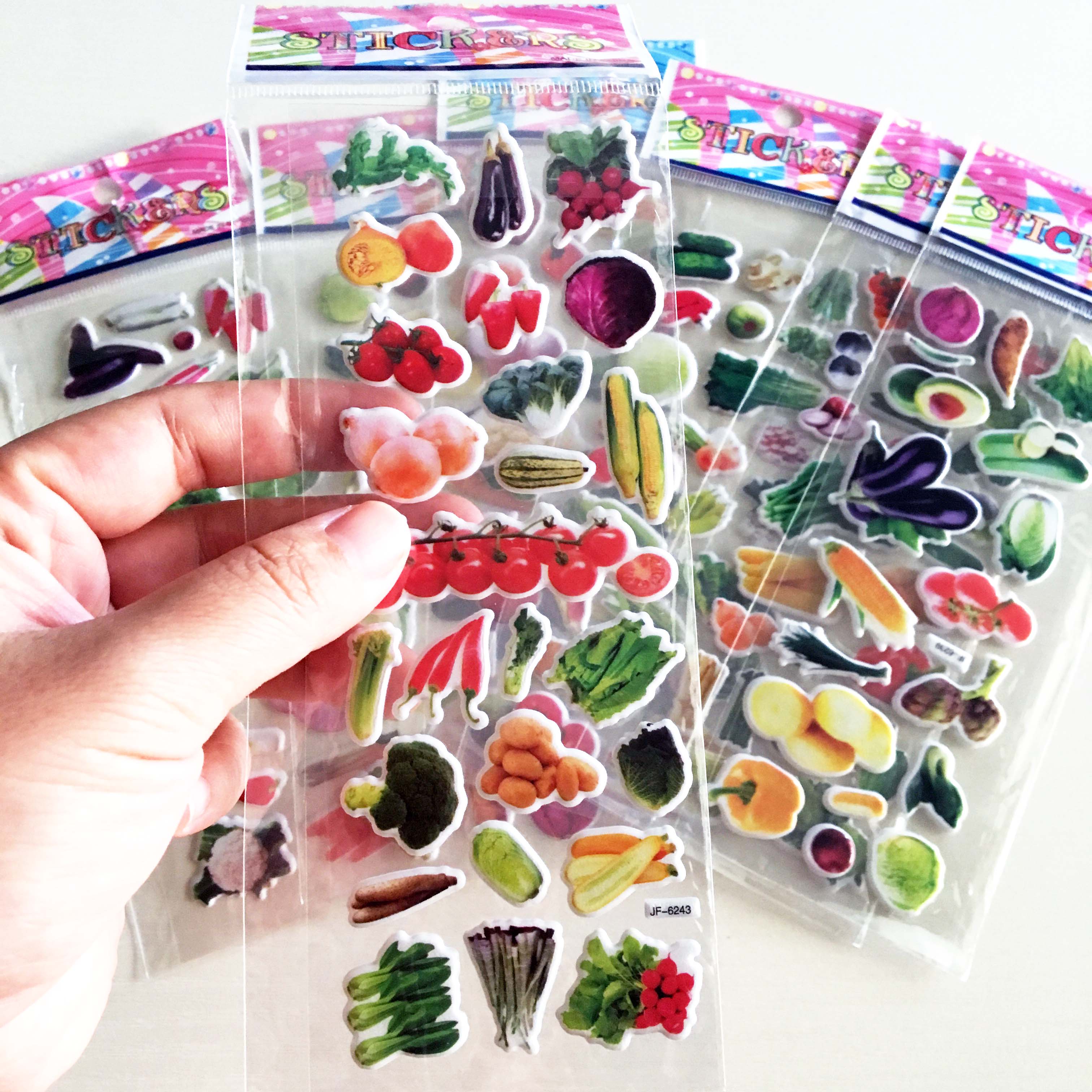 6 pcs 3D Stickers vegetables Stickers Kids Childre... – Grandado