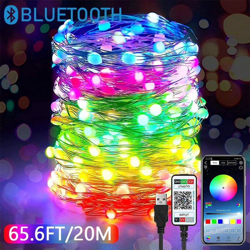 20m LED String Light Dreamcolor Copper Wire USB Bl... – Vicedeal