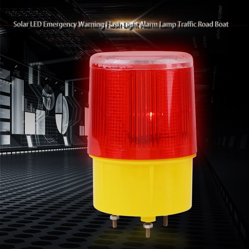 Red Solar LED Warning Light Rotary Signal Light Fl... – Grandado